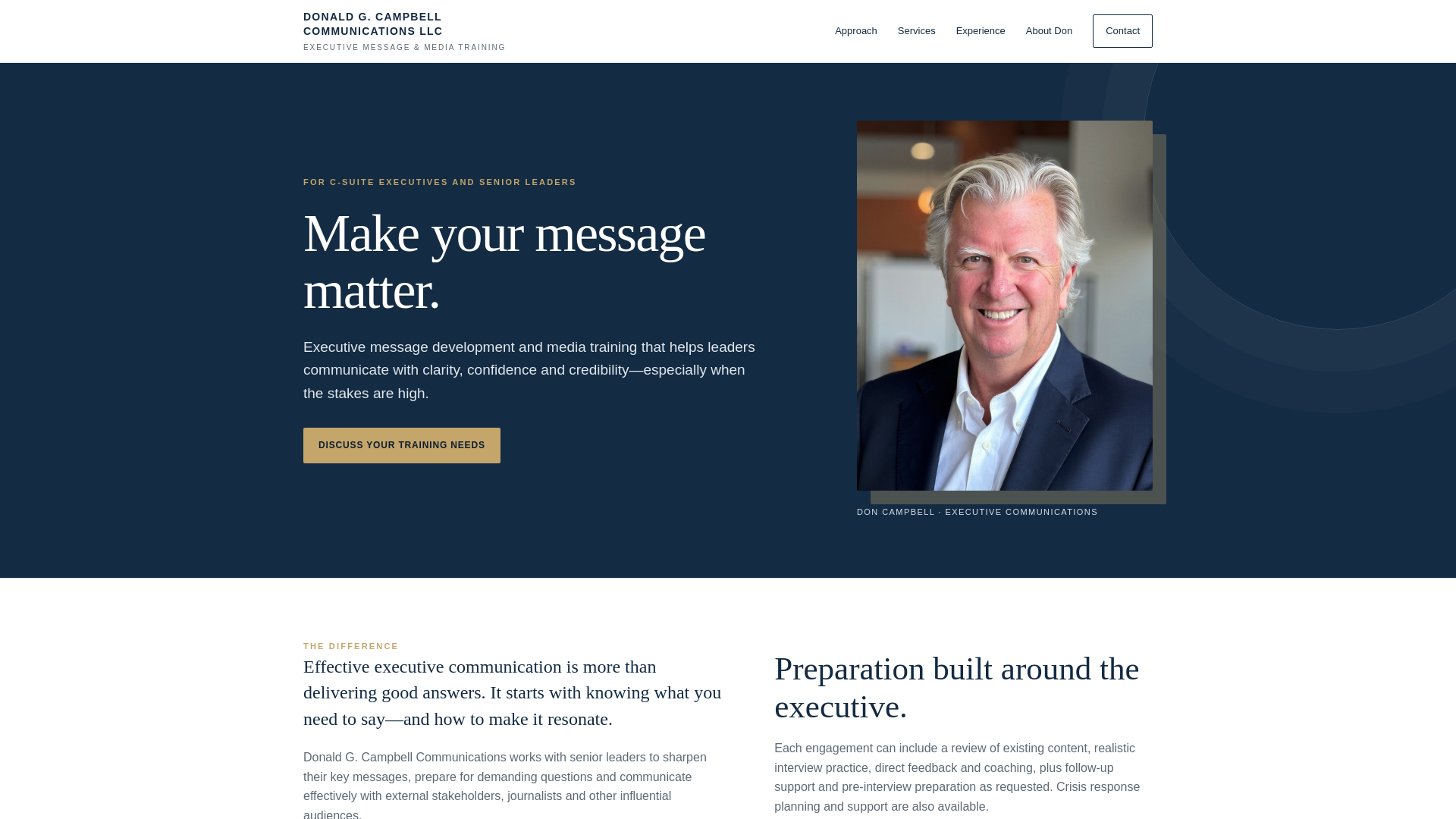 Donald G. Campbell Communications LLC | Executive Message - URL Scan ...