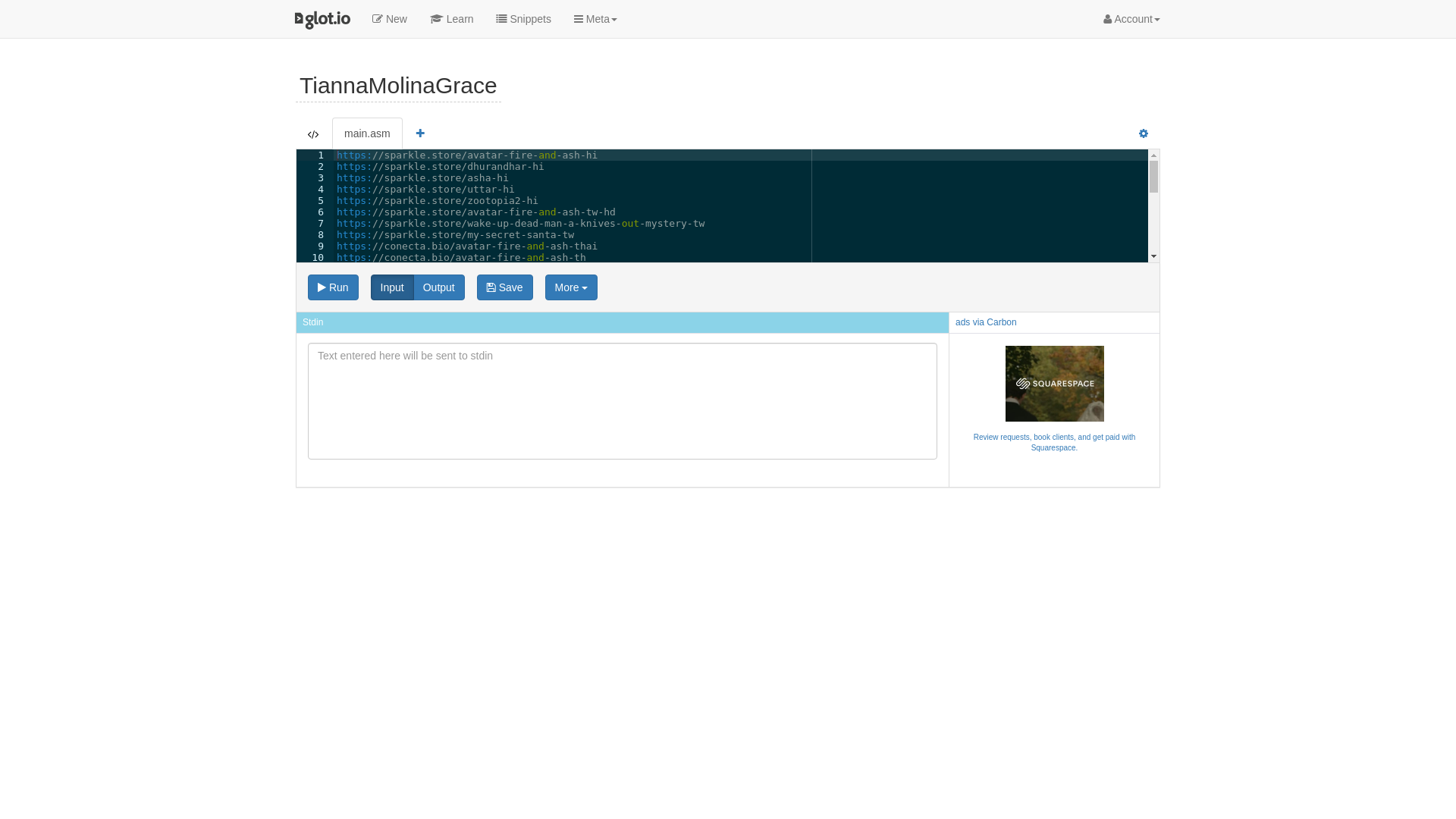 TiannaMolinaGrace - Assembly Snippet - glot.io - URL Scan Results | Tiny Scan