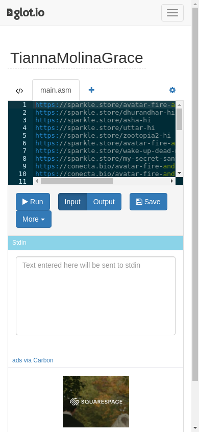 TiannaMolinaGrace - Assembly Snippet - glot.io - URL Scan Results | Tiny Scan